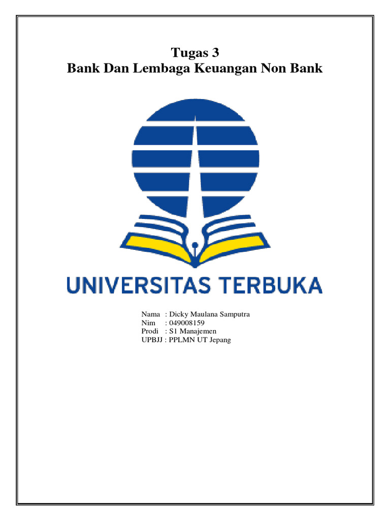 Tugas 3 Bank Dan Lembaga Keuangan Non Bank-2 | PDF | Pengelolaan Keuangan & Uang