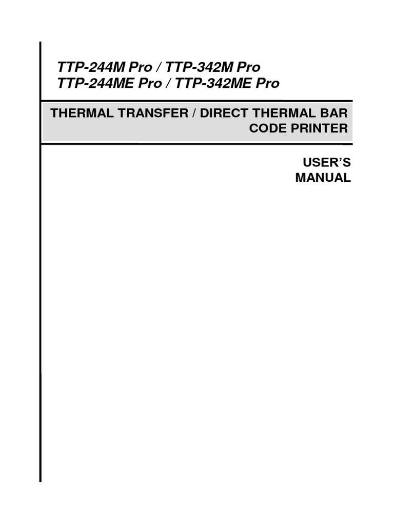 User Manual TSC TTP 244m Pro Series Rus | PDF | Printer (Computing ...