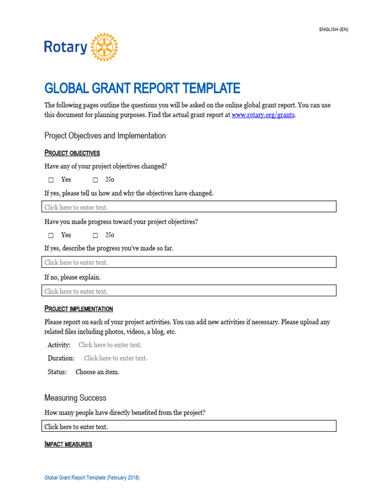 Global Grant Report Template | PDF | Banks | Expense