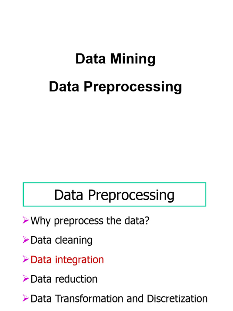 Lecture 4-Data Preprocessing - Integration | Download Free PDF | Data ...
