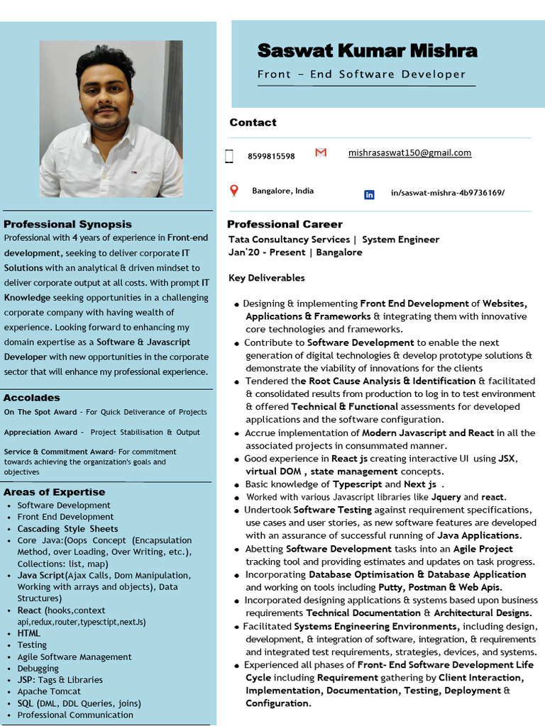 Saswat Kumar Mishra: Contact | PDF | Ajax (Programming) | Java Script