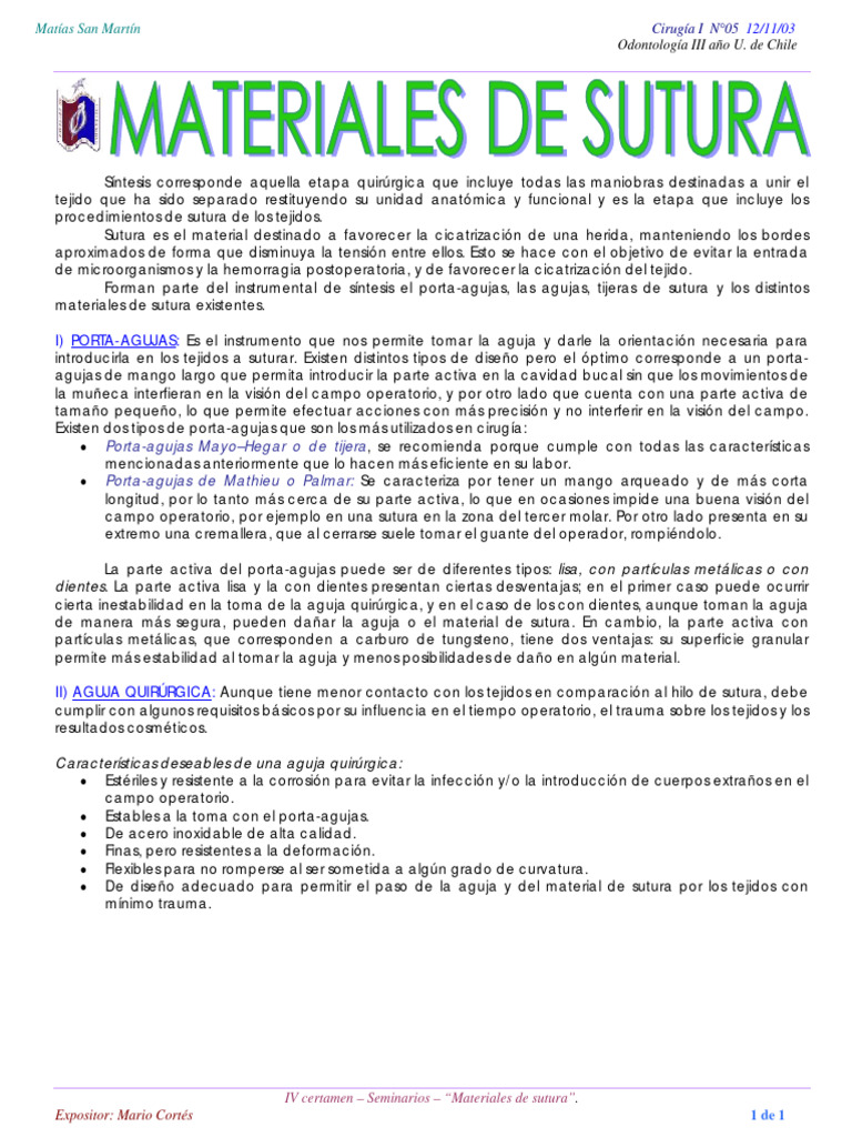 Materiales de Sutura - 5 | PDF | Sutura Quirúrgica | Seda