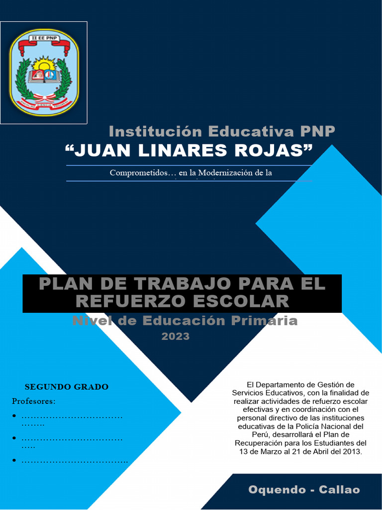 2 MODELO PLAN DE RECUPERACION Y REFUERZO ESCOLAR GRADO O AREA Prof. Luis ESPINOZA | Descargar ...