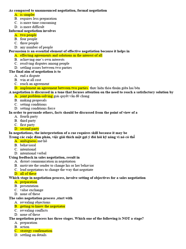 T NG TN Nego | PDF | Negotiation | Bargaining