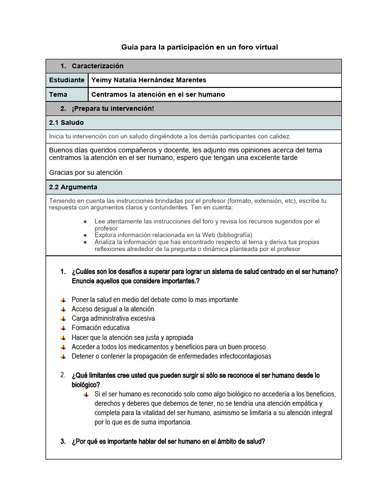 Guía para Foros Virtuales Estudiantiles | PDF | Humano | Ansiedad