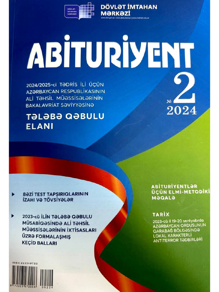 Abituriyent Jurnalı 2023-2024. PDF | PDF
