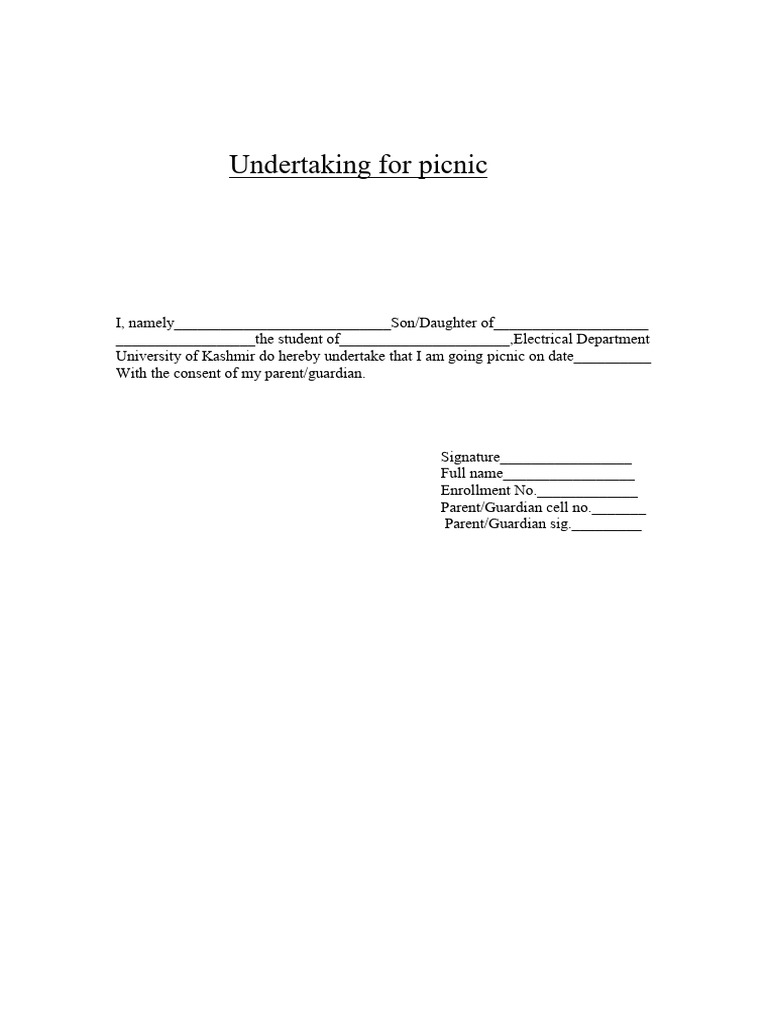 Parent Consent Form for Picnic | PDF