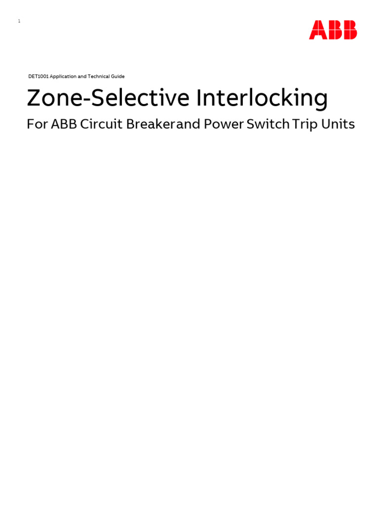 Zone-Selective Interlocking-ABB | PDF | Relay | Switch