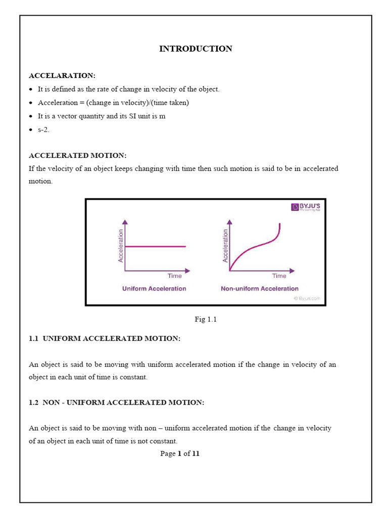 Physics Project | PDF | Acceleration | Velocity