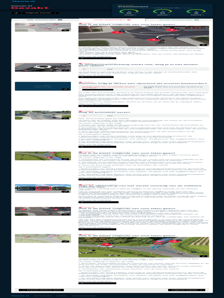 Theorie.nl - Theorie-examen bromfiets - Resultaten bekijken | PDF