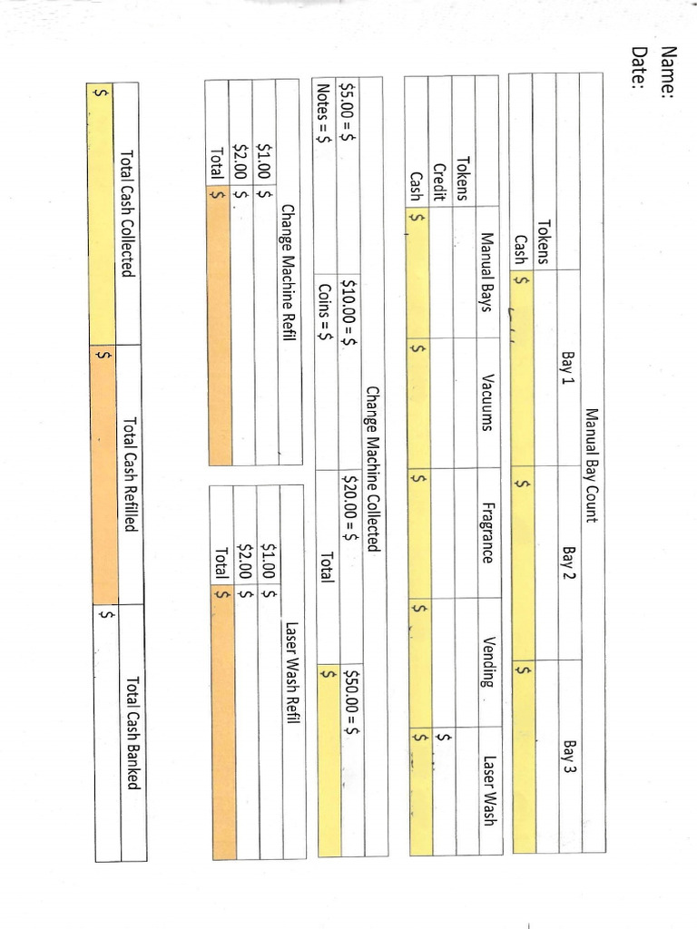 Bank Sheets Word | PDF