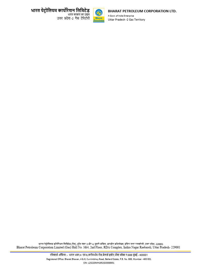 BPCL APR Letter Head | PDF