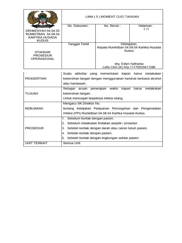 Spo Ppi (Pencegahan Dan Pengendalian Infeksi) Rumkitban Kudus | PDF