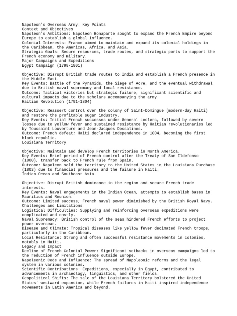 Napoleon Notes | Download Free PDF | French Colonial Empire | Napoleon