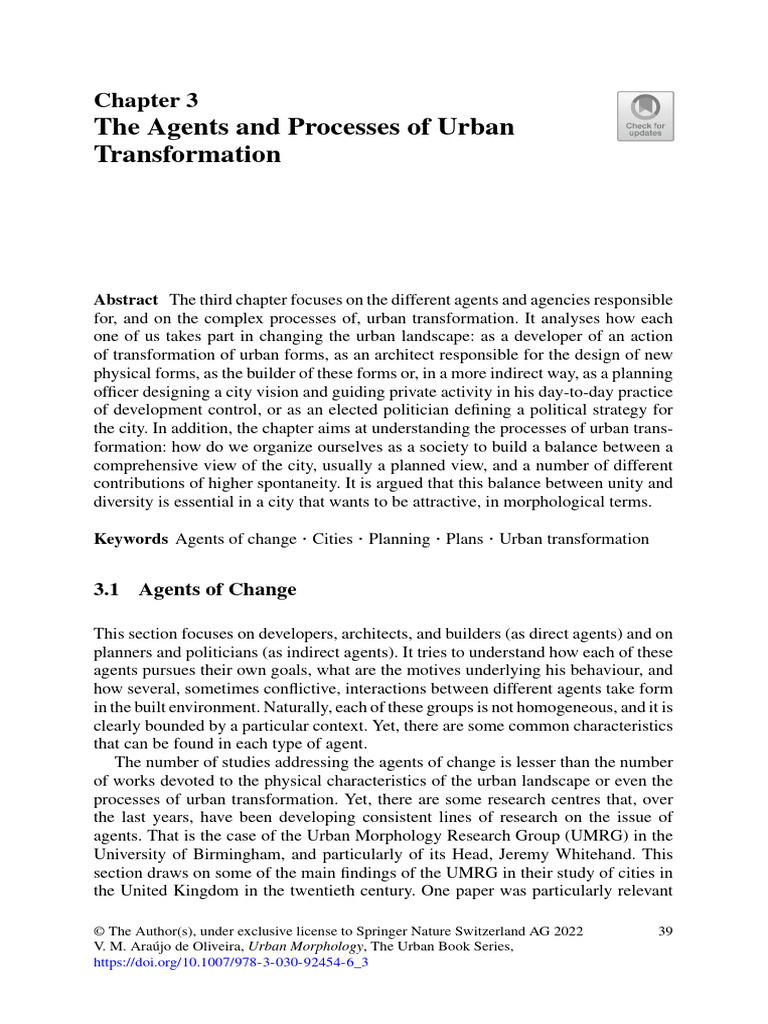 Agents and Processes of Urban Transformation | PDF | Architect | System