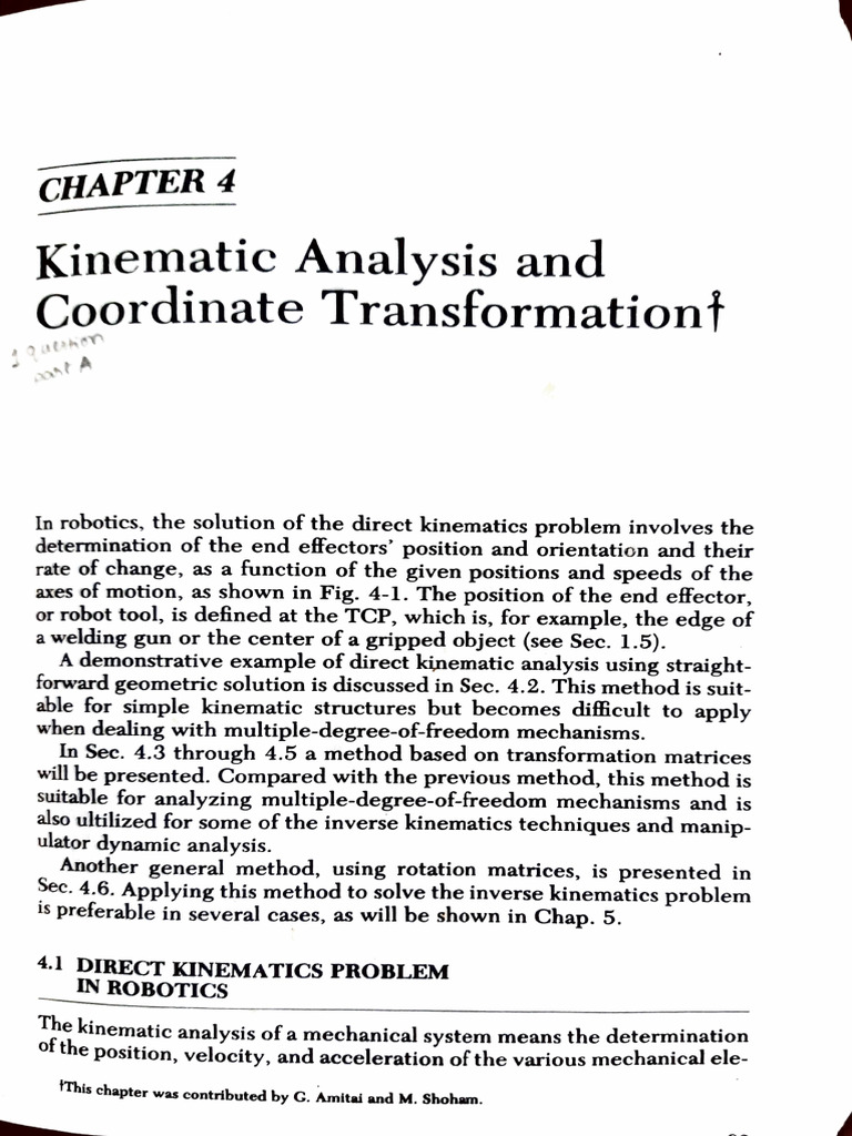 Robotics Unit III | PDF | Kinematics | Rotation