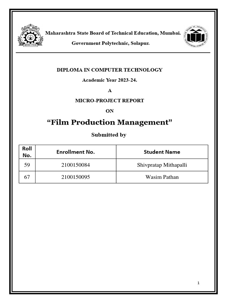 Film Production Management Report | PDF | Filmmaking | Project Management