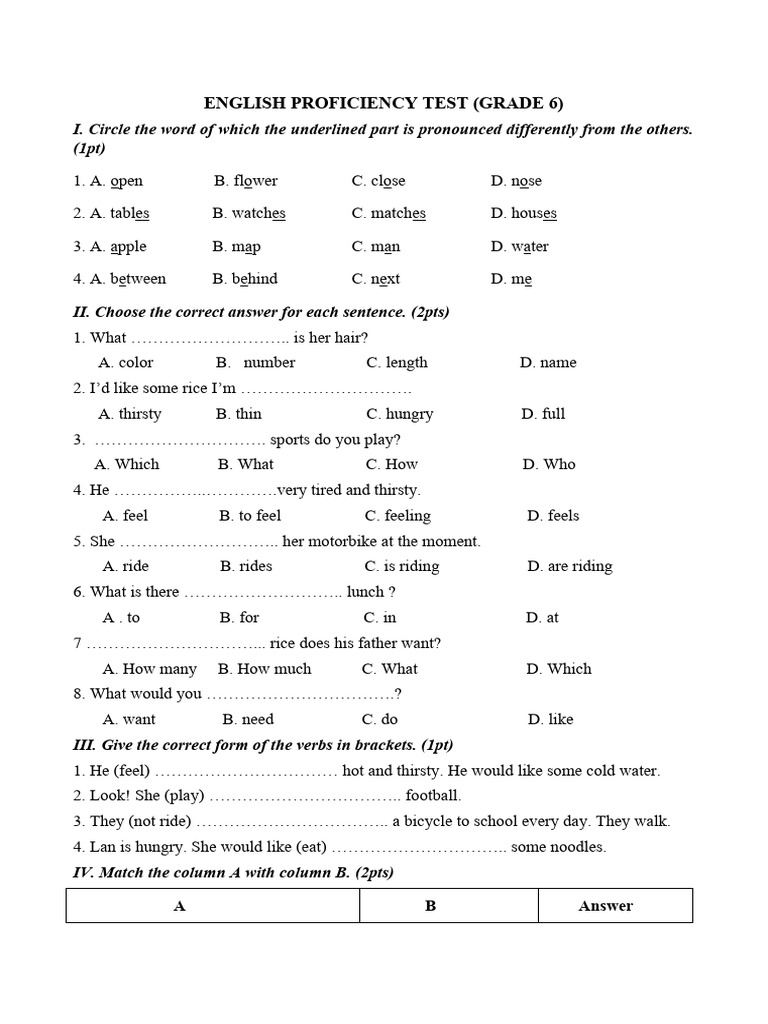 Bo de Thi Giua Ky 2 Mon Tieng Anh Lop 6 Co Dap An | PDF | Meal | Lunch