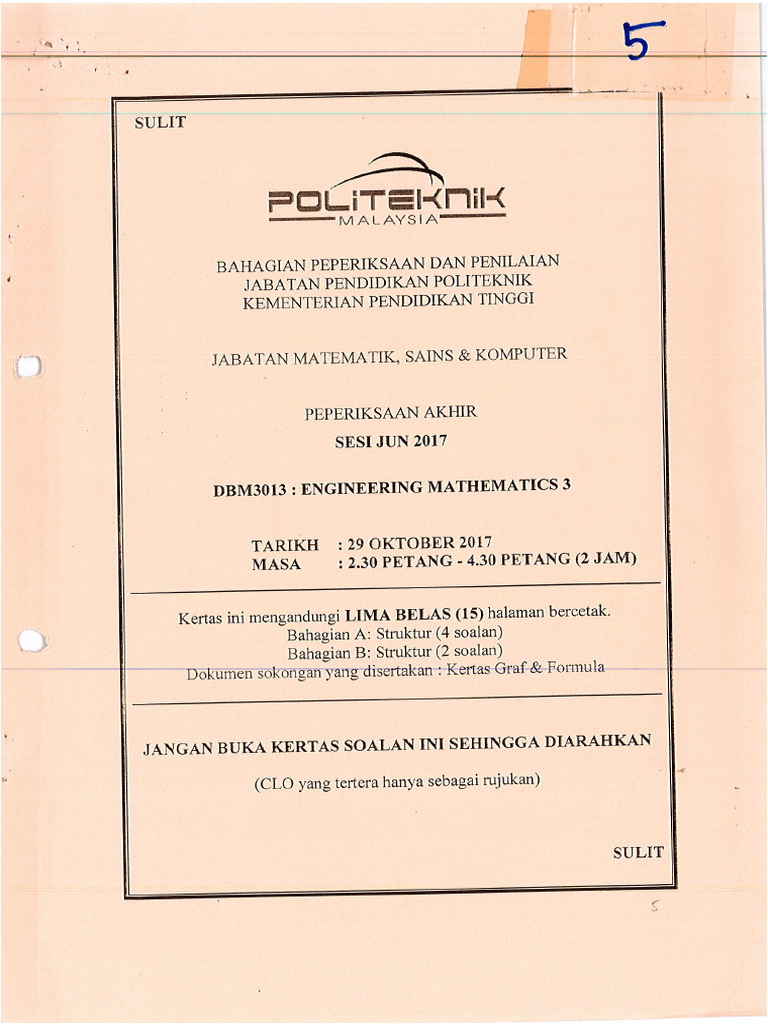 DBM3013 - Engineering Mathematics 3-16052019090642 | PDF