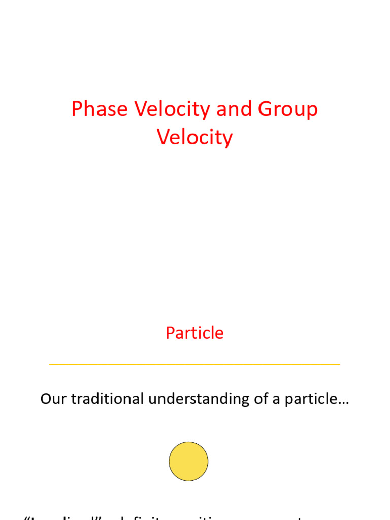 Group Velocity | PDF | Waves | Wavelength