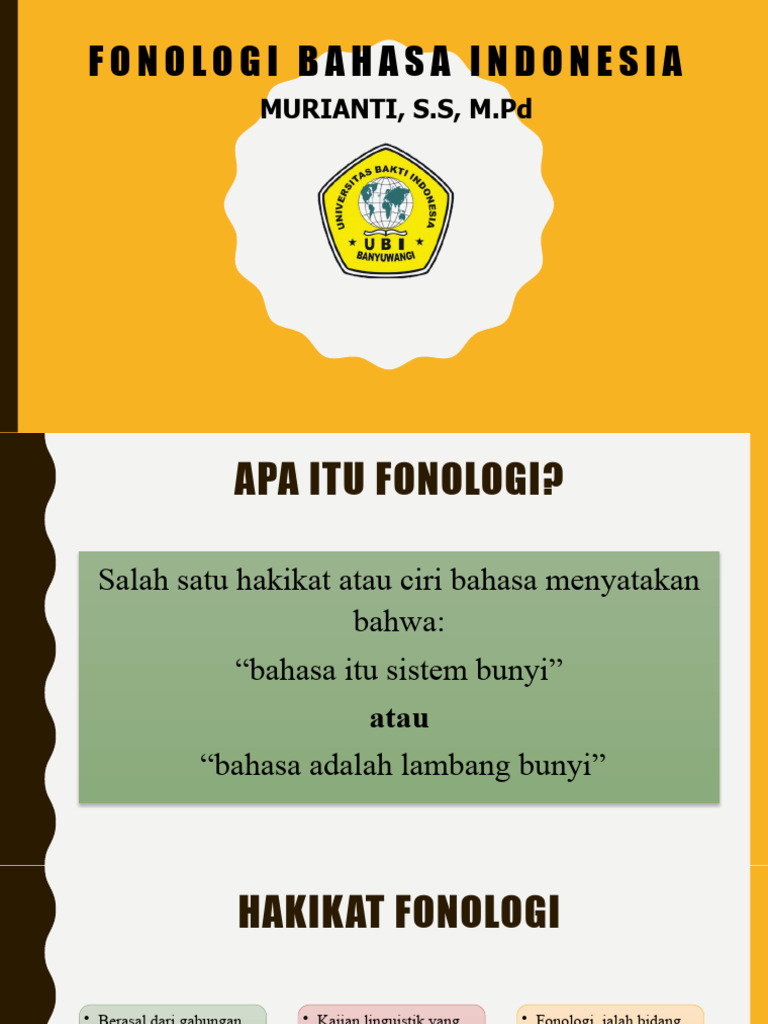 Fonologi Bahasa Indonesia | PDF