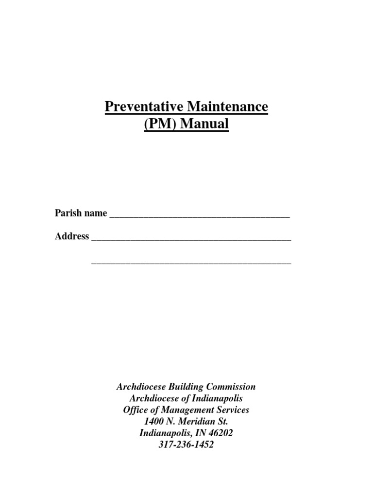Archdiocese Preventative Maintenance Manual | PDF | Basement | Boiler