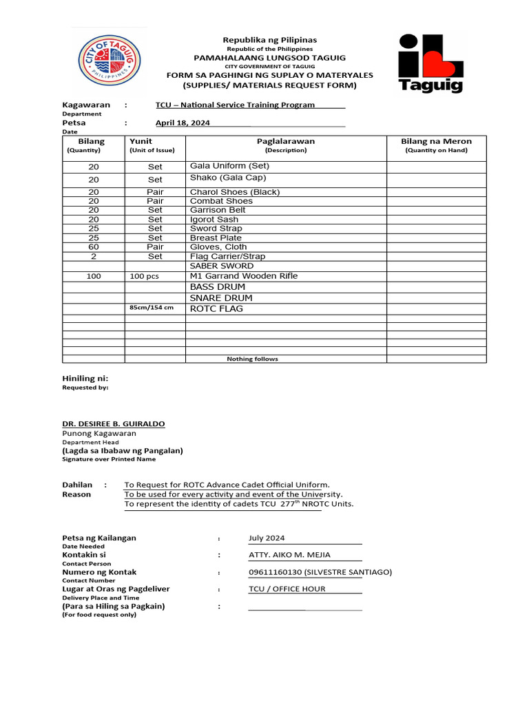 Rotc Uniform New | PDF | Reserve Officers' Training Corps | Military ...