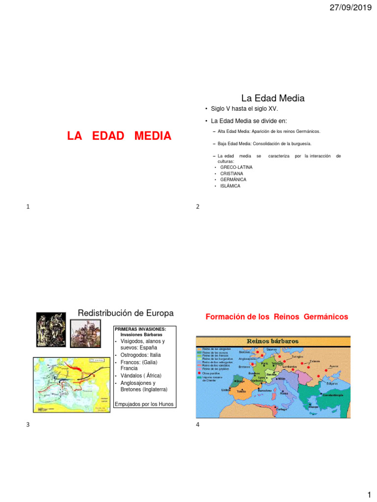 Historia de la Edad Media: Estructura y Cambios | PDF | Edades medias ...