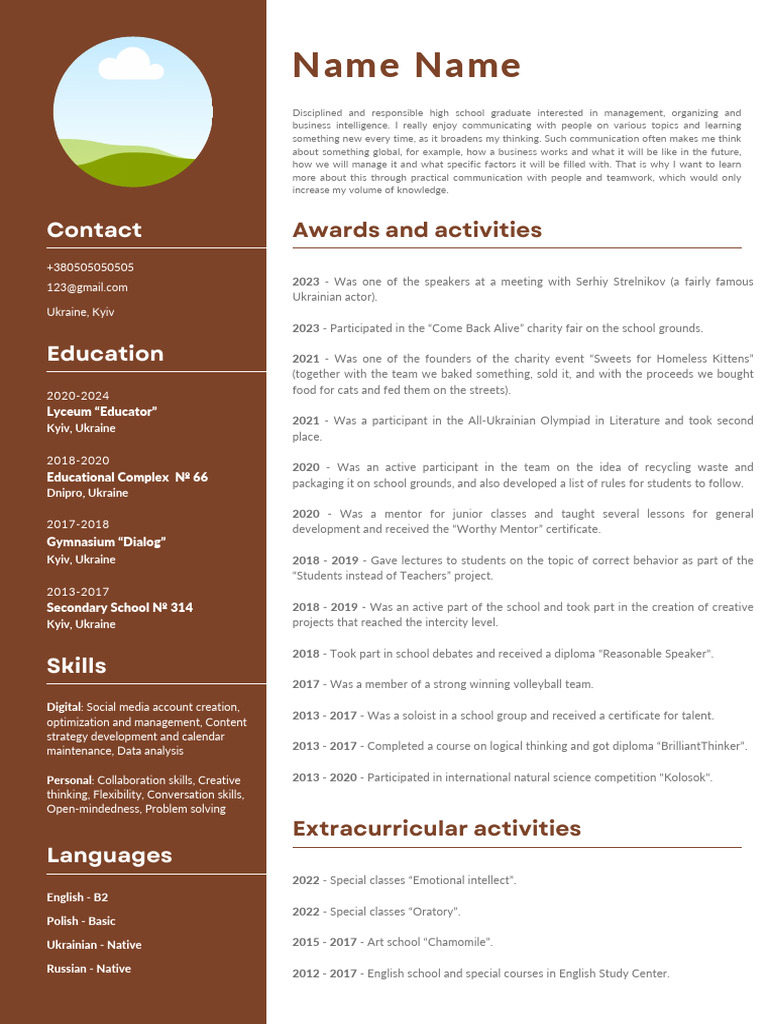 CV Sample 2 | Download Free PDF | Cognition | Learning