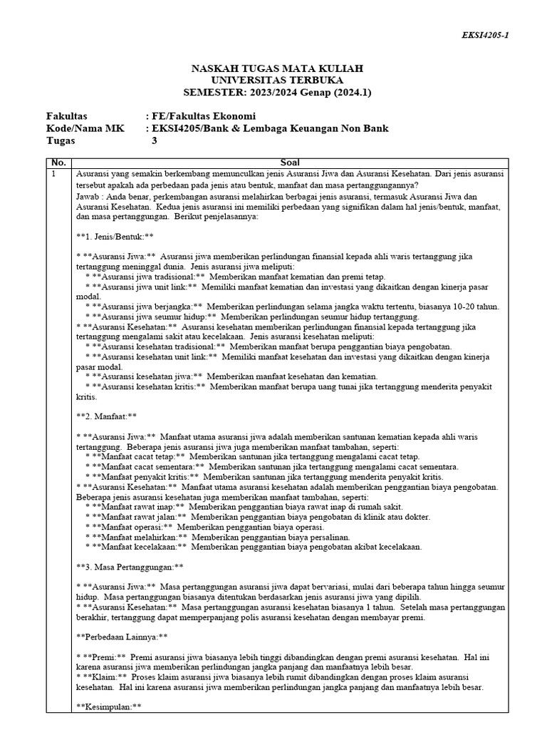 Soal Eksi4205 Tmk3 1 | PDF