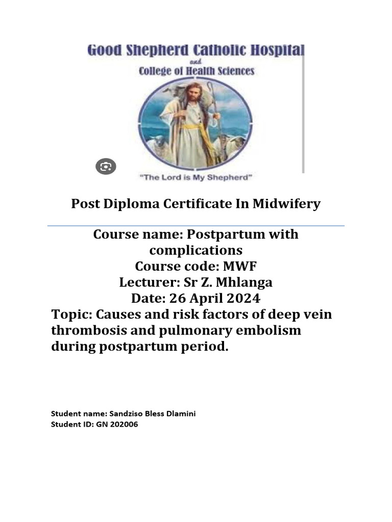 Postpartum DVT & PE Risks | PDF | Thrombosis | Vein