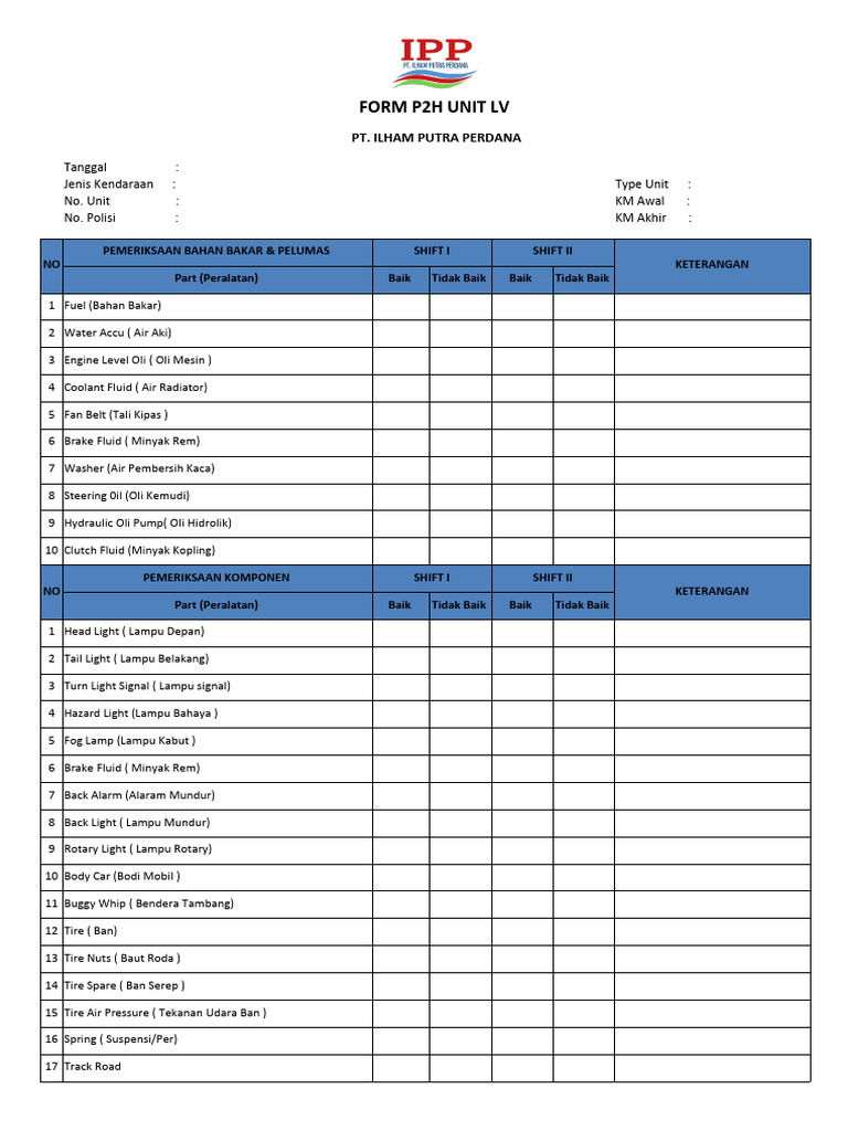Form P2H Unit LV | PDF