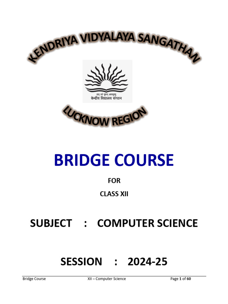 XII - CS - Bridge Course | PDF | Data Type | Reserved Word