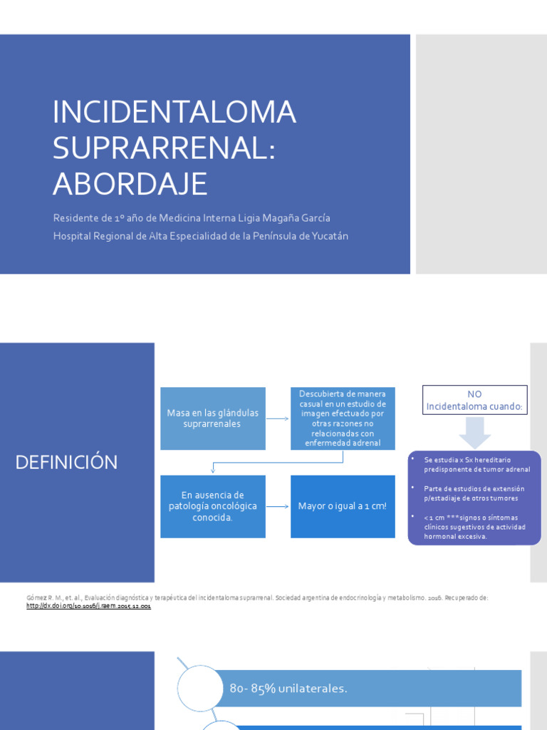 INCIDENTALOMA SUPRARRENAL | PDF | Glándula suprarrenal | Cortisol