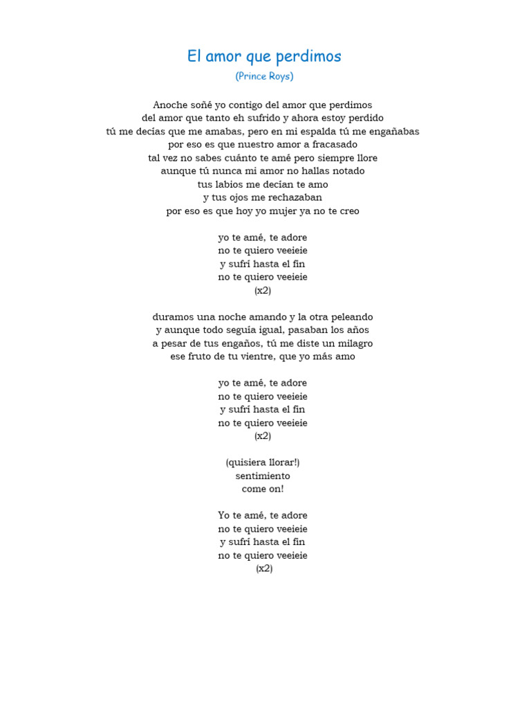 El Amor Que Perdimos | PDF