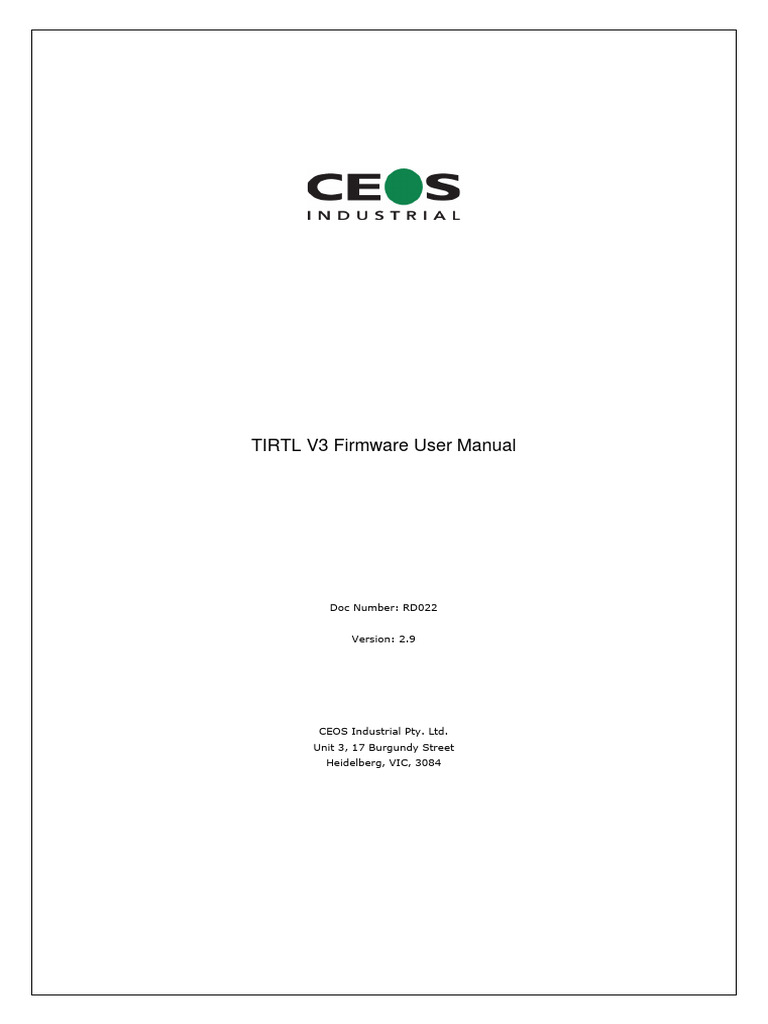 CEOS RD022 TIRTL V3 Firmware User Manual v2.9 | PDF | Computer Network ...