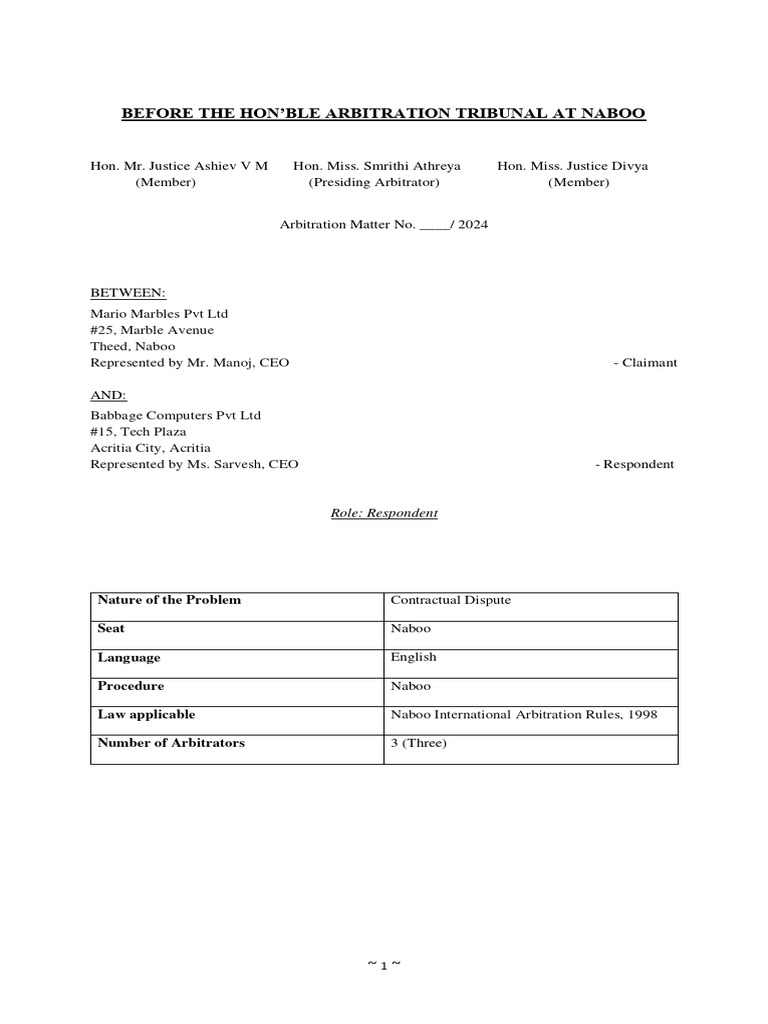 Statement of Defence | Download Free PDF | Arbitration | Civil Law ...