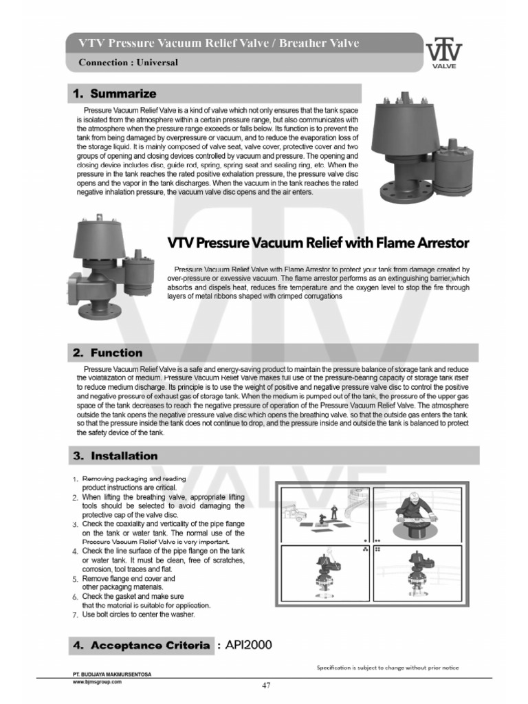 VTV Breather Valve | PDF