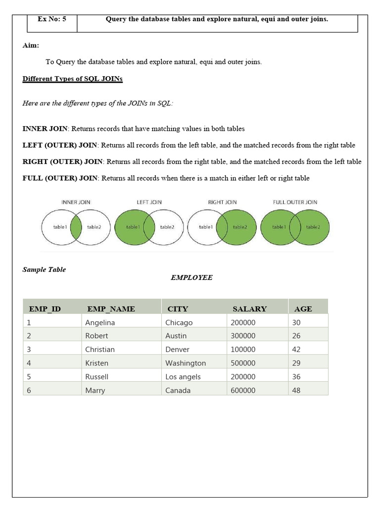 Ex_5 Joins | PDF | Table (Database) | Information Retrieval