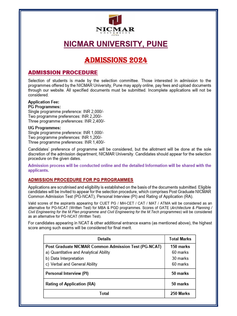 Admission Procedure Admissions 2024 Pune | Download Free PDF | University And College Admission ...