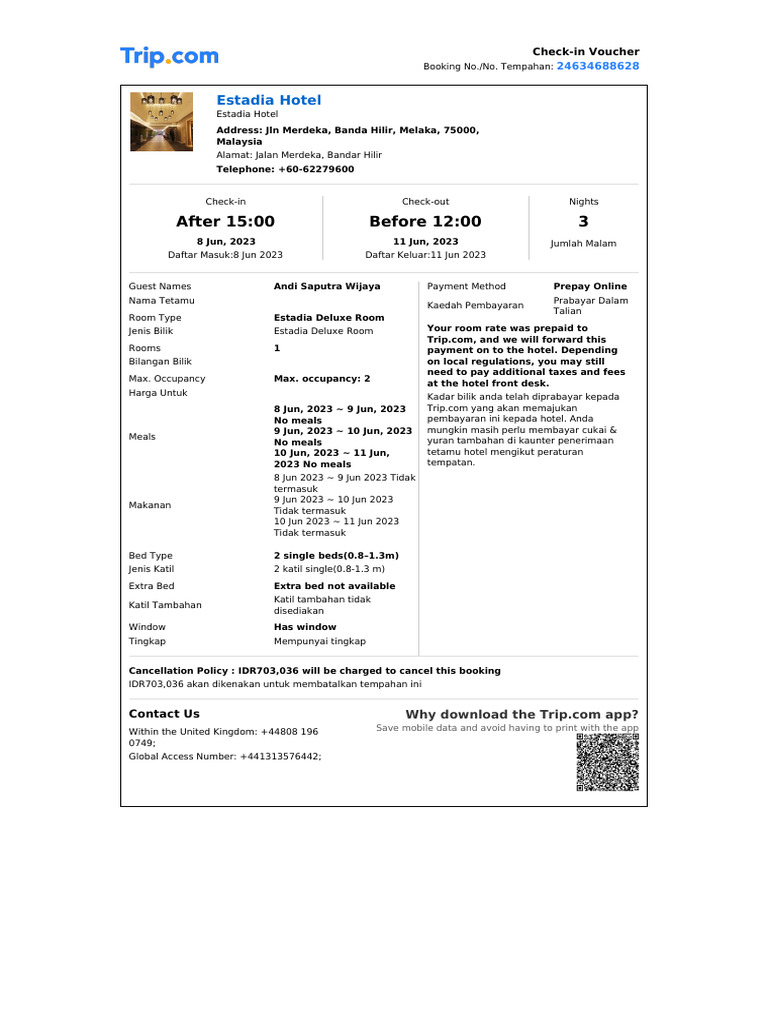 Check-In Voucher | PDF | Payments | Service Industries