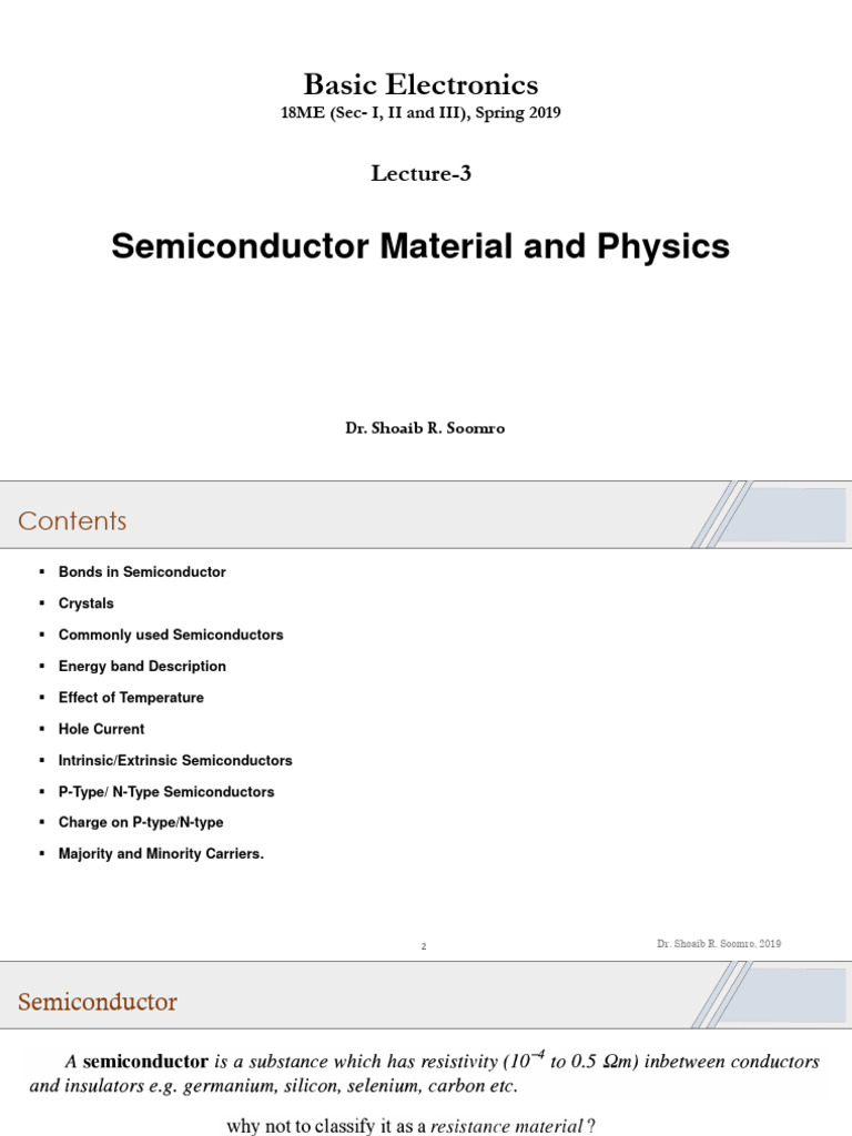3 - Semicondcutor Physics | PDF | Semiconductors | Physical Chemistry