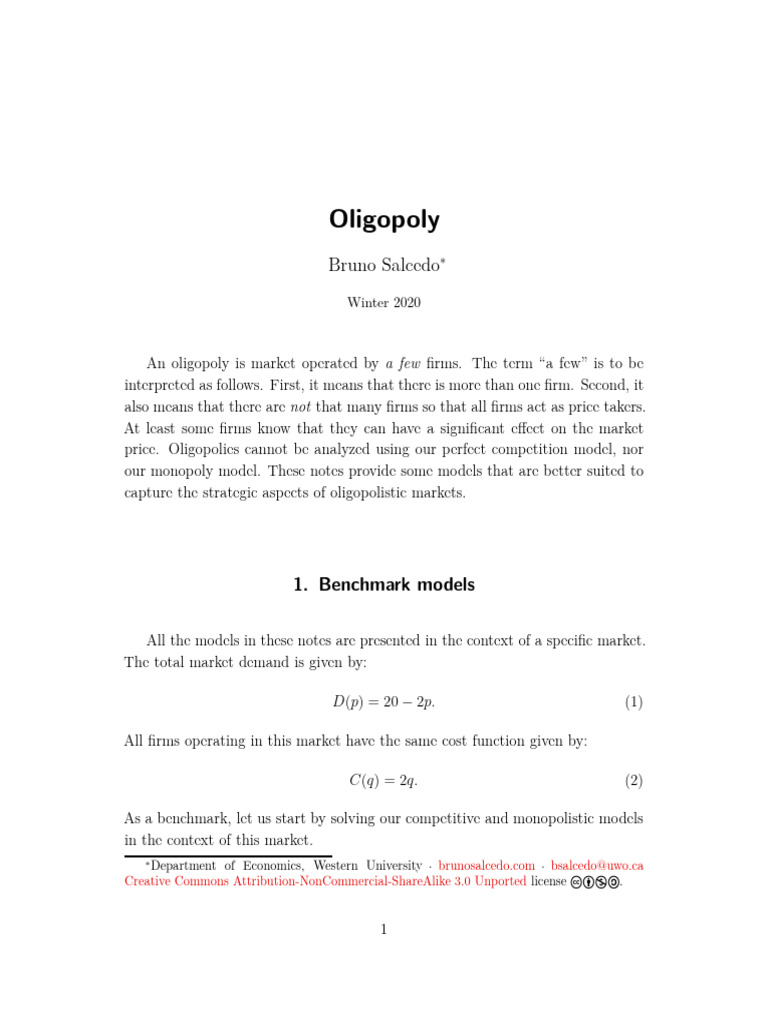 N5 Oligopoly | PDF | Oligopoly | Profit (Economics)