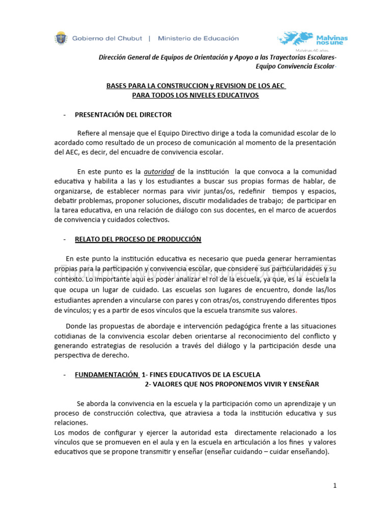 Normas de Convivencia Escolar AEC | PDF | Escuelas | Enseñando