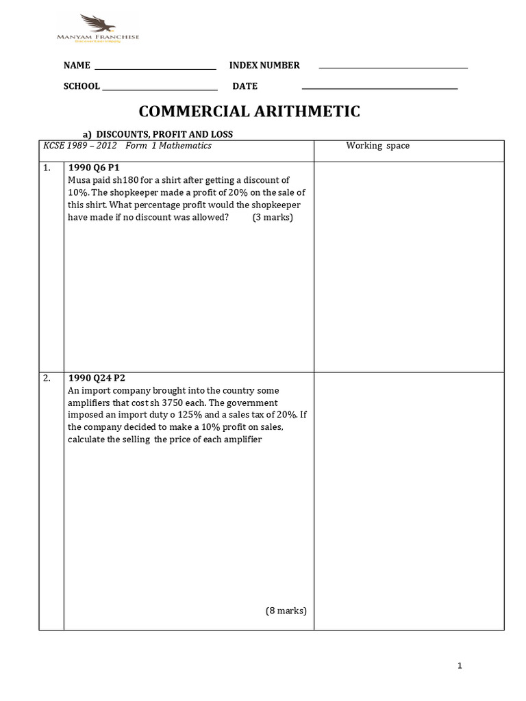 commercial_arithmetic | PDF | Pound Sterling | United States Dollar