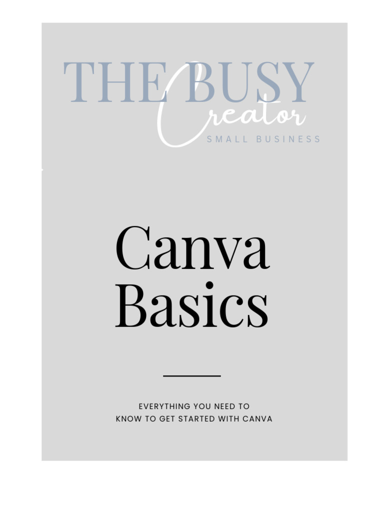 Canva Basics Guide | PDF | Icon (Computing) | Software