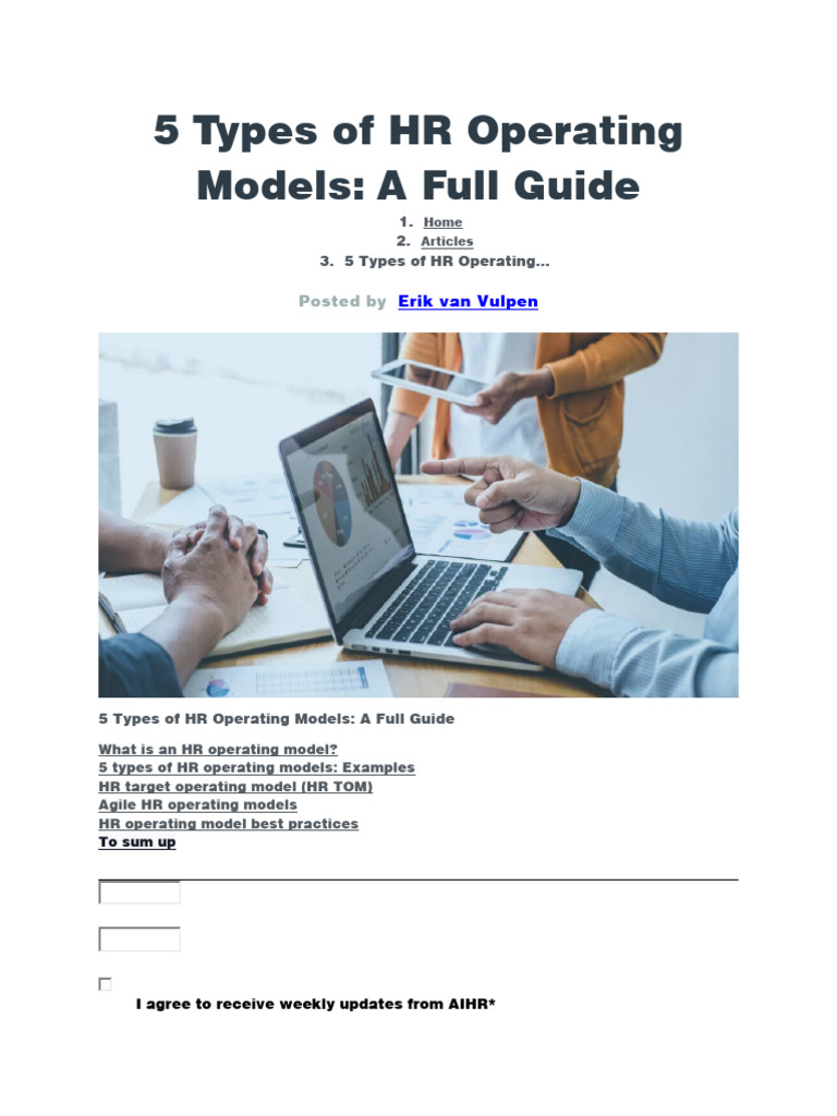 5 Types of HR Operating Models | PDF | Business Model | Strategic ...