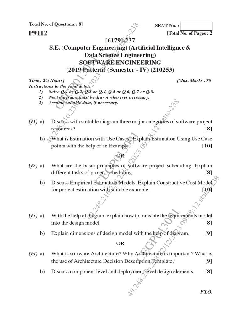 SE - Nov - Dec - 2023 | PDF | Version Control | Software Development