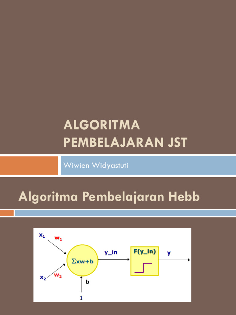 Kuliah 2 Algoritma Pembelajaran JST Hebb Dan Perceptron | PDF | Metode ...