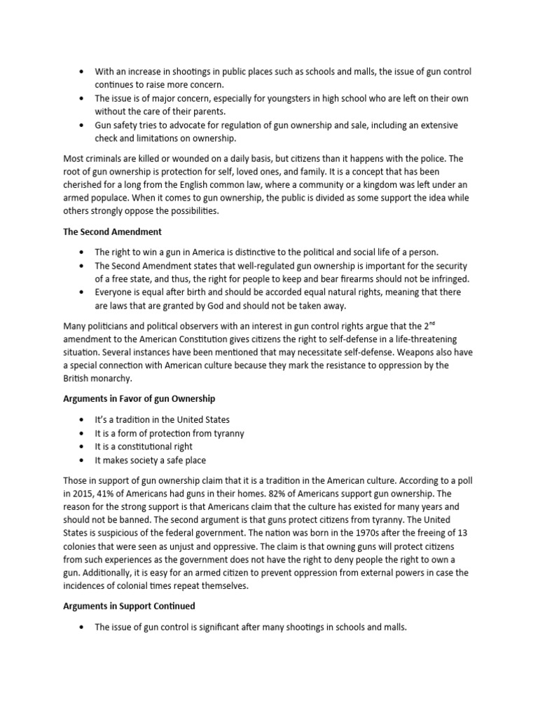 CONTROL OF GUNS | PDF | Gun Politics In The United States | Second ...